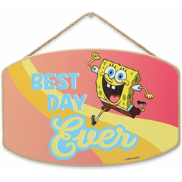 Nickelodeon Spongebob Squarepants Best Day Ever Hanging Wood Wall Decor ...