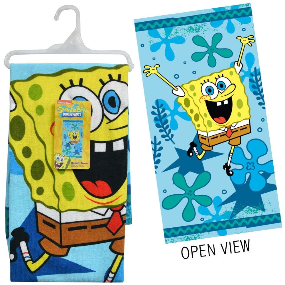 Sponge Bob Kids Character Microfiber Pool/Beach Towel 27x54 - Walmart.com