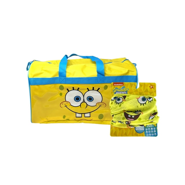 Nickelodeon Spongebob Squarepants Duffel Bag Travel w/ Neck Gaiter Wrap ...