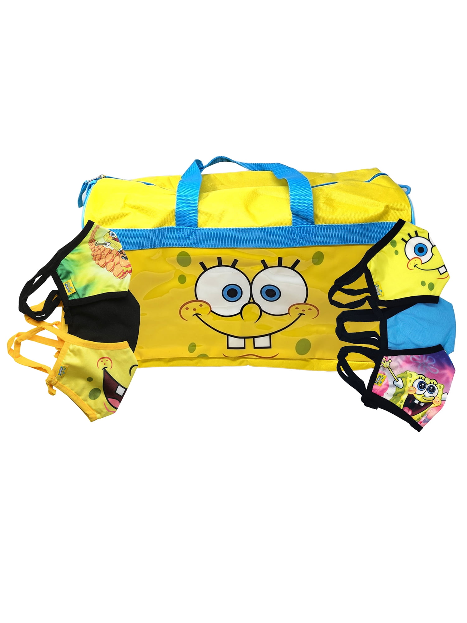 Nickelodeon Spongebob Squarepants Duffel Bag w/ 6-Piece Reusable Face ...