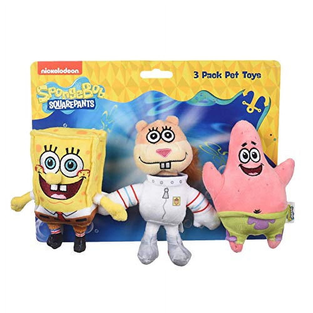 Nickelodeon Spongebob Squarepants 3 Piece Plush Dog Toy Set | Spongebob ...