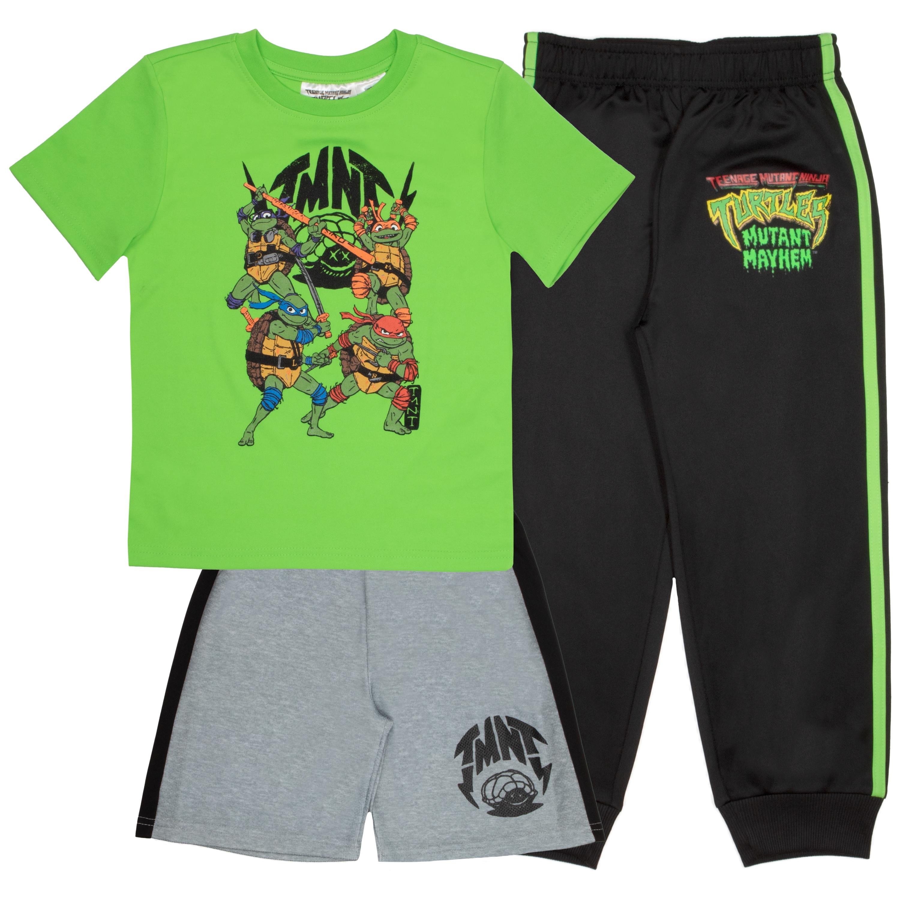 Nickelodeon Teenage Mutant Ninja Turtles Boys Short Sleeve Tee, Shorts ...