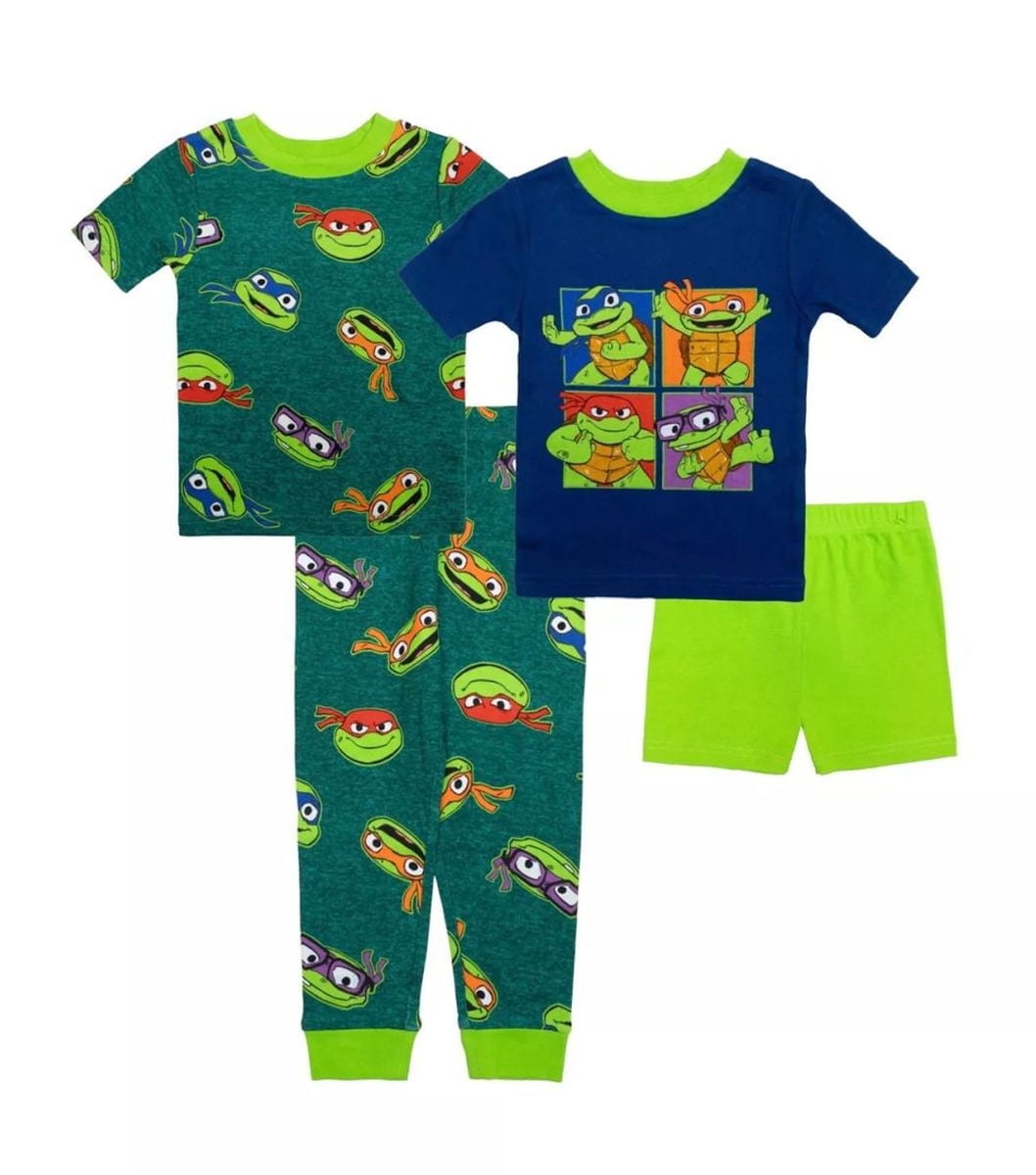 TMNT Kids Jammies: Mutant Mayhem Raphael Toddler Boy's 4-Pc Pajama Set ...
