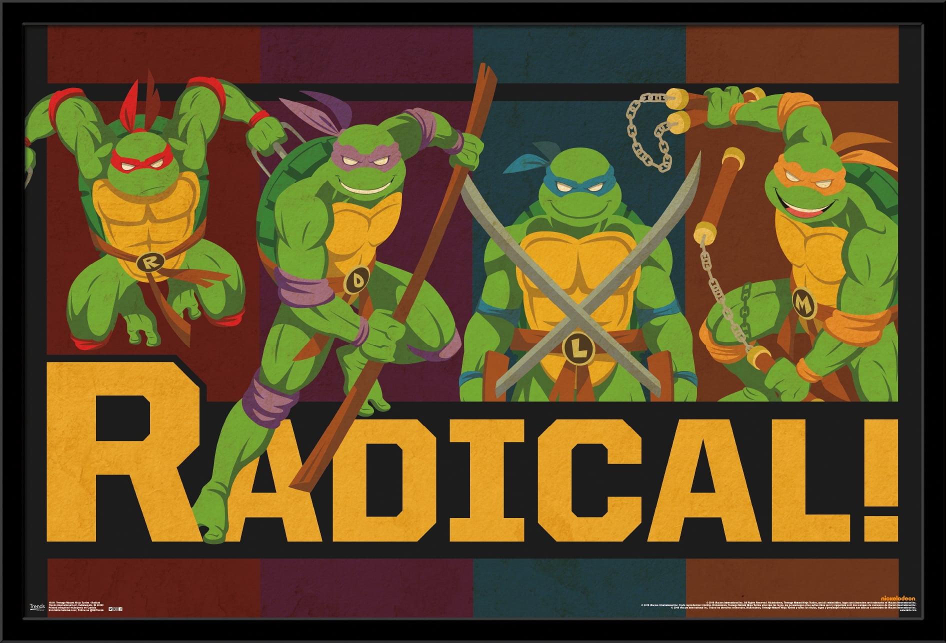 Nickelodeon Teenage Mutant Ninja Turtles - Radical Wall Poster, 22.375 ...