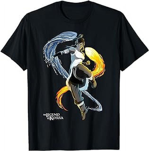 Nickelodeon The Legend Of Korra Action Stance T-Shirt, Black//White ...