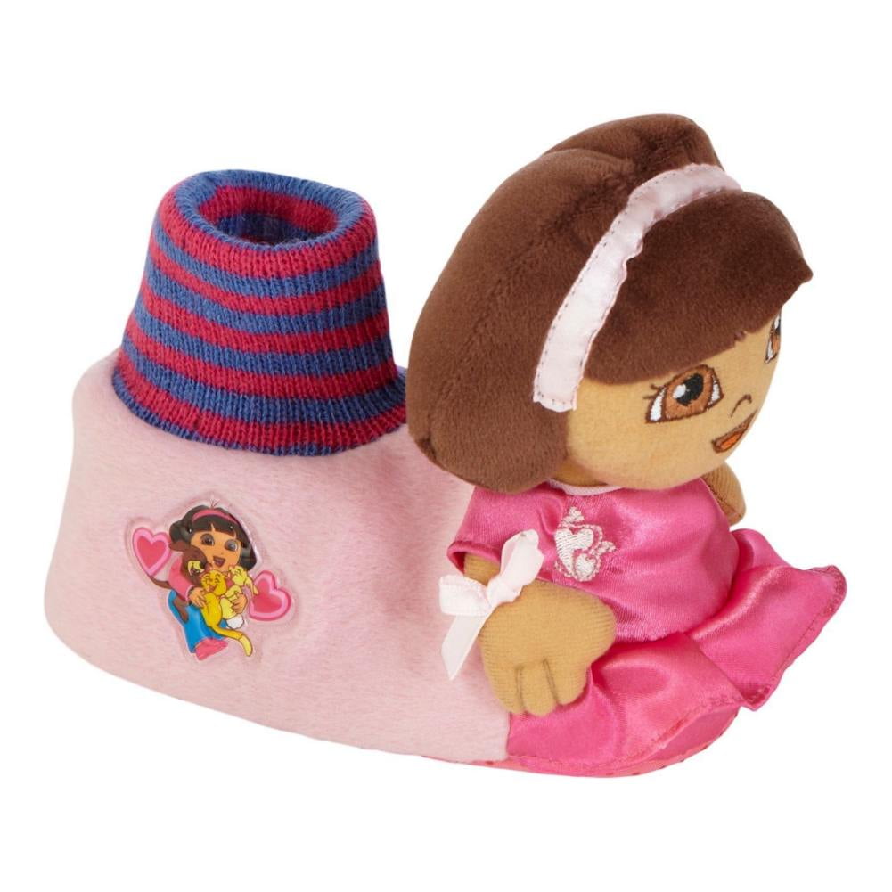 Nickelodeon Toddler Girl Pink Dora the Explorer Slippers Sock Top House ...