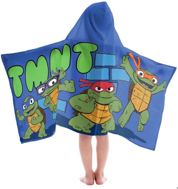 Nickelodeon Turtle Time Kids Bath/Pool/Beach Hooded Towel - Super Soft ...