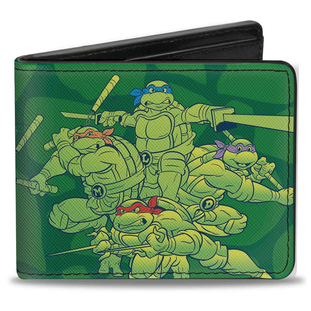 Nickelodeon Wallet, Bifold, Classic TMNT Turtles Battle Pose Turtle ...
