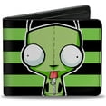 Nickelodeon Wallet, Bifold, Invader Zim GIR Pose Stripe Green Black ...