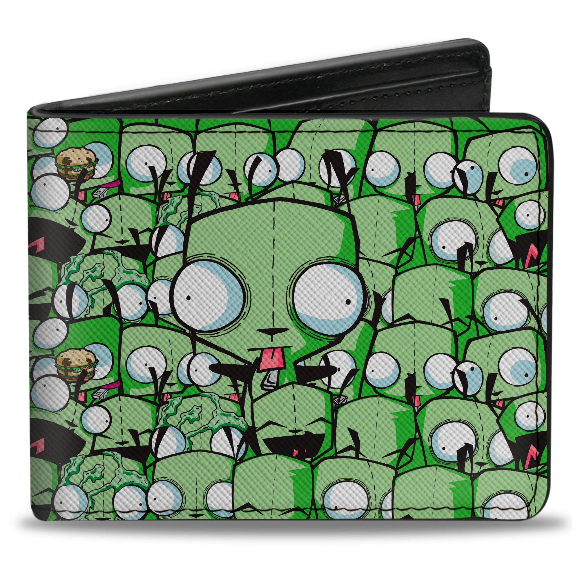 Nickelodeon Wallet, Bifold, Invader Zim Gir Poses Stacked Greens, Vegan ...