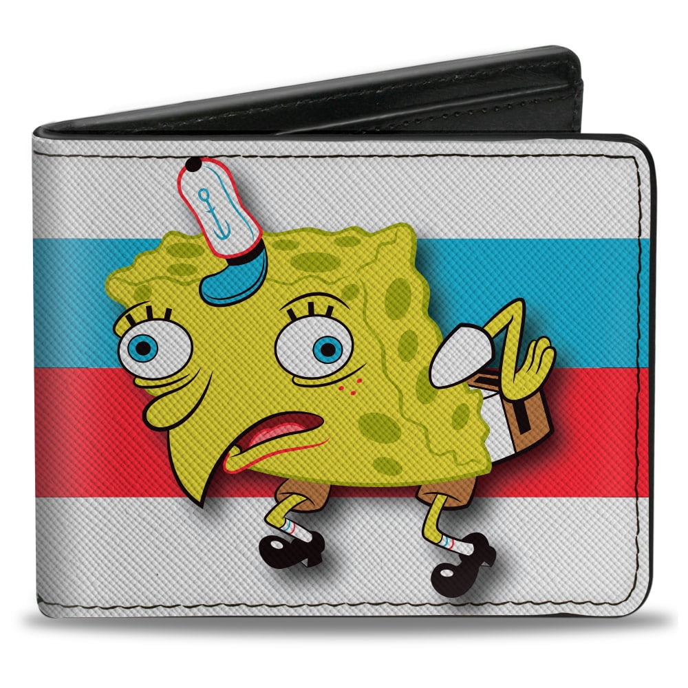 Nickelodeon Wallet, Bifold, Mocking Spongebob Pose Stripe White Black ...