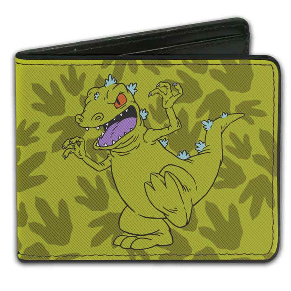 Nickelodeon Wallet, Bifold, Rugrats Reptar 2 Poses Footprints Scattered ...