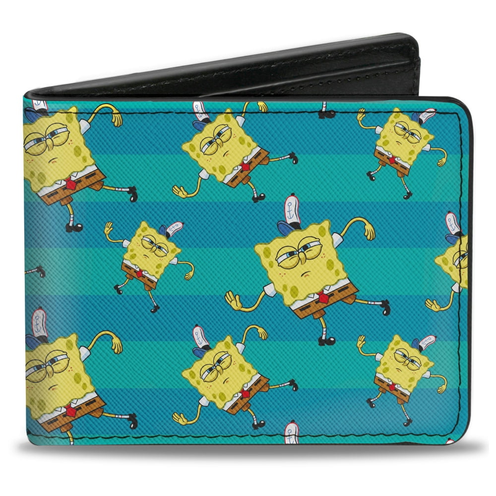 Nickelodeon Wallet, Bifold, SpongeBob Dancing Pose Scattered Stripe ...