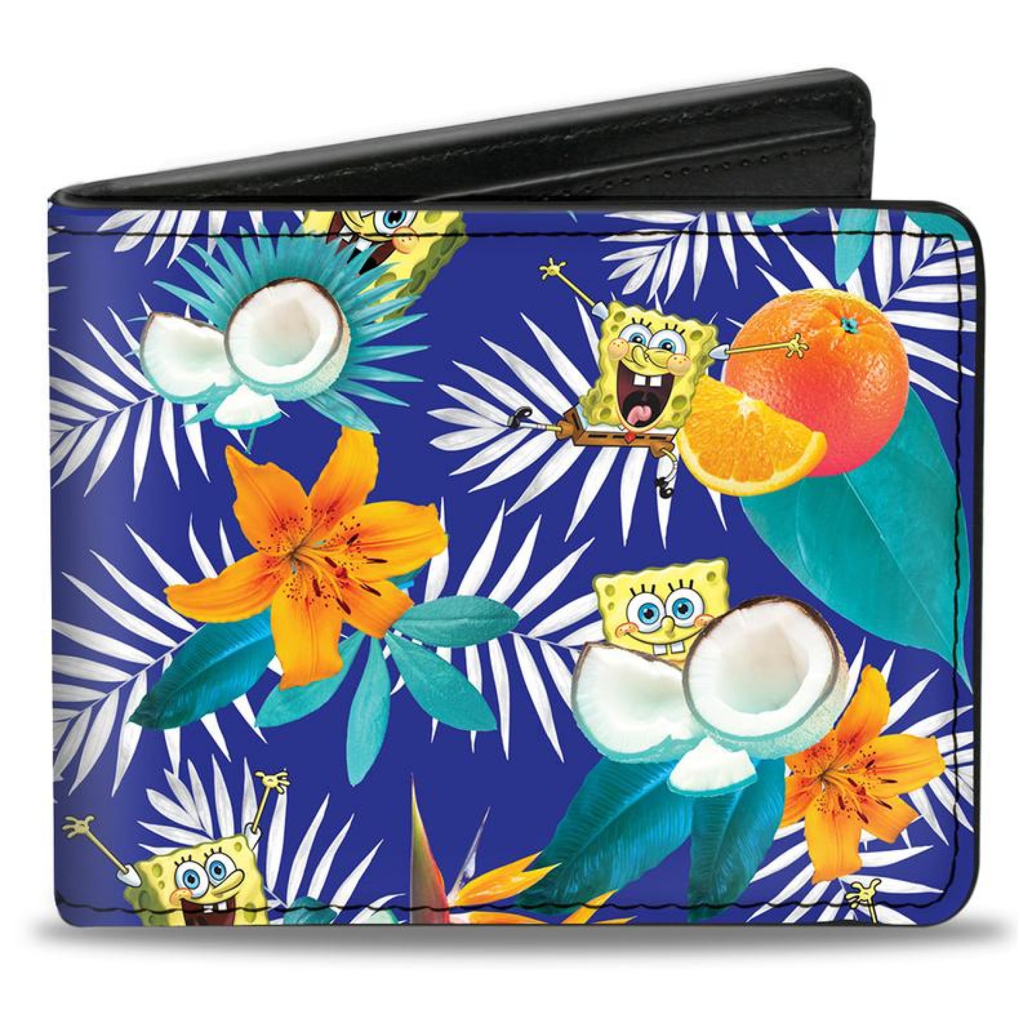 Nickelodeon Wallet, Bifold, SpongeBob Poses Tropical Orange and Coconut ...