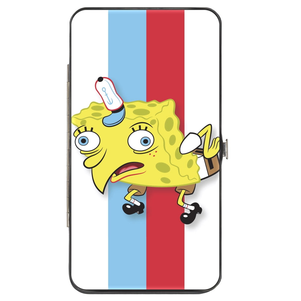 Nickelodeon Wallet, Hinged, Mocking Spongebob Pose Stripe White Blue ...