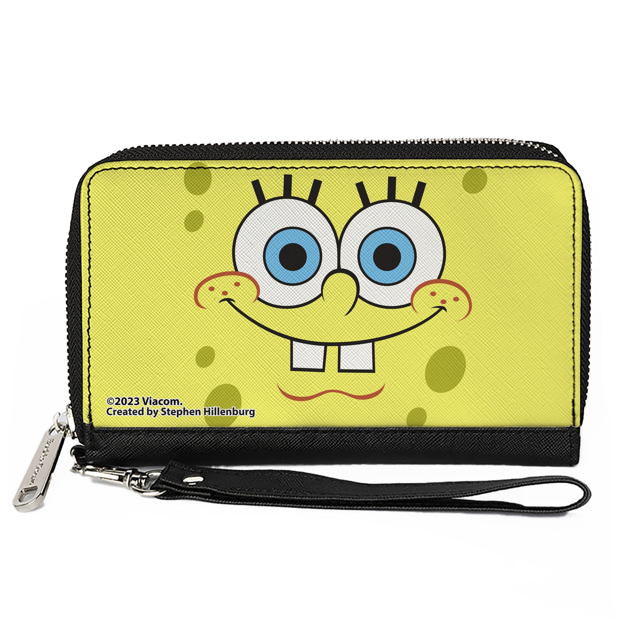 Nickelodeon Wallet, Zip Around, Spongebob Face Close Up Yellows, Vegan ...