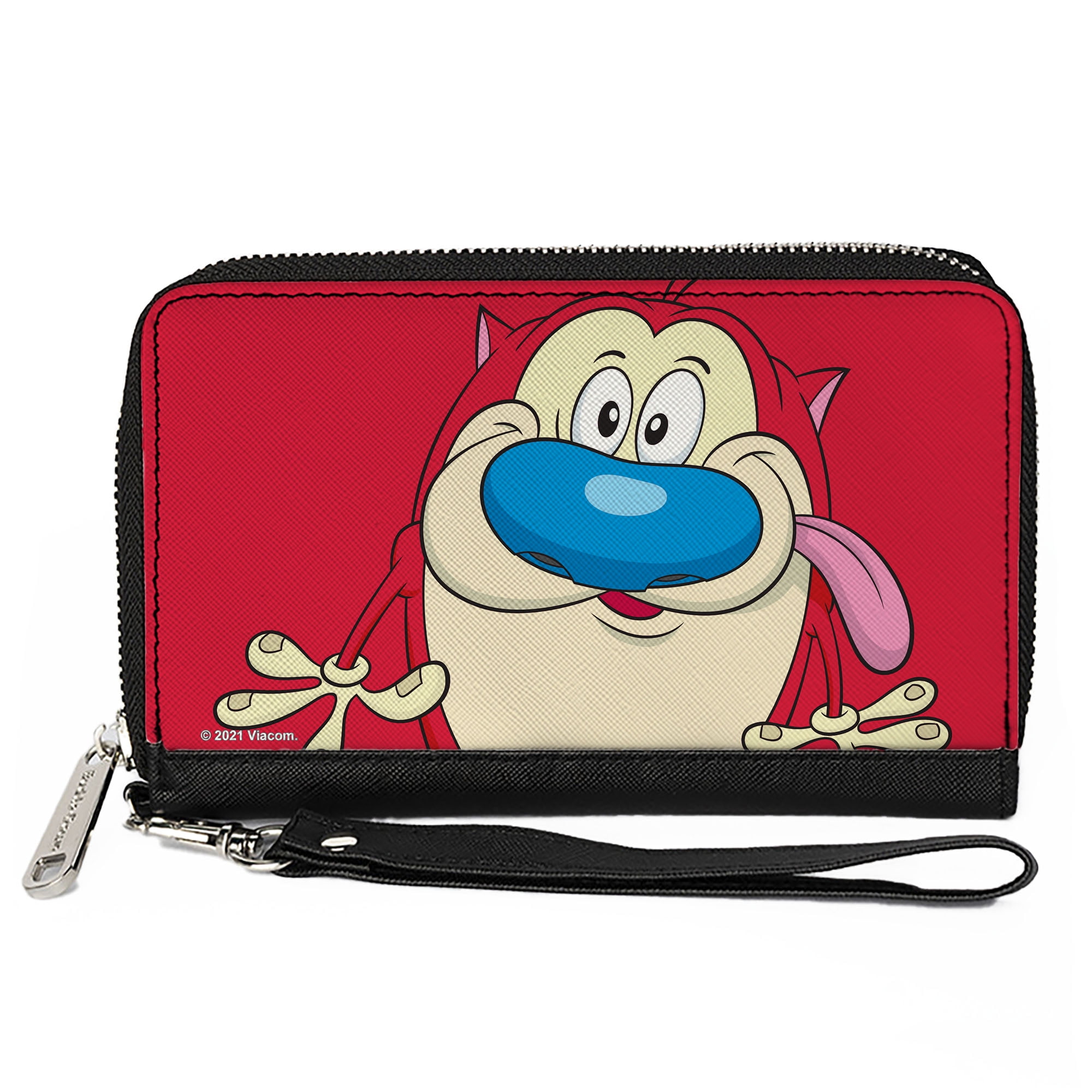 Nickelodeon Wallet, Zip Around, The Ren and Stimpy Show Stimpy Smiling Pose Close Up Red, Vegan ...