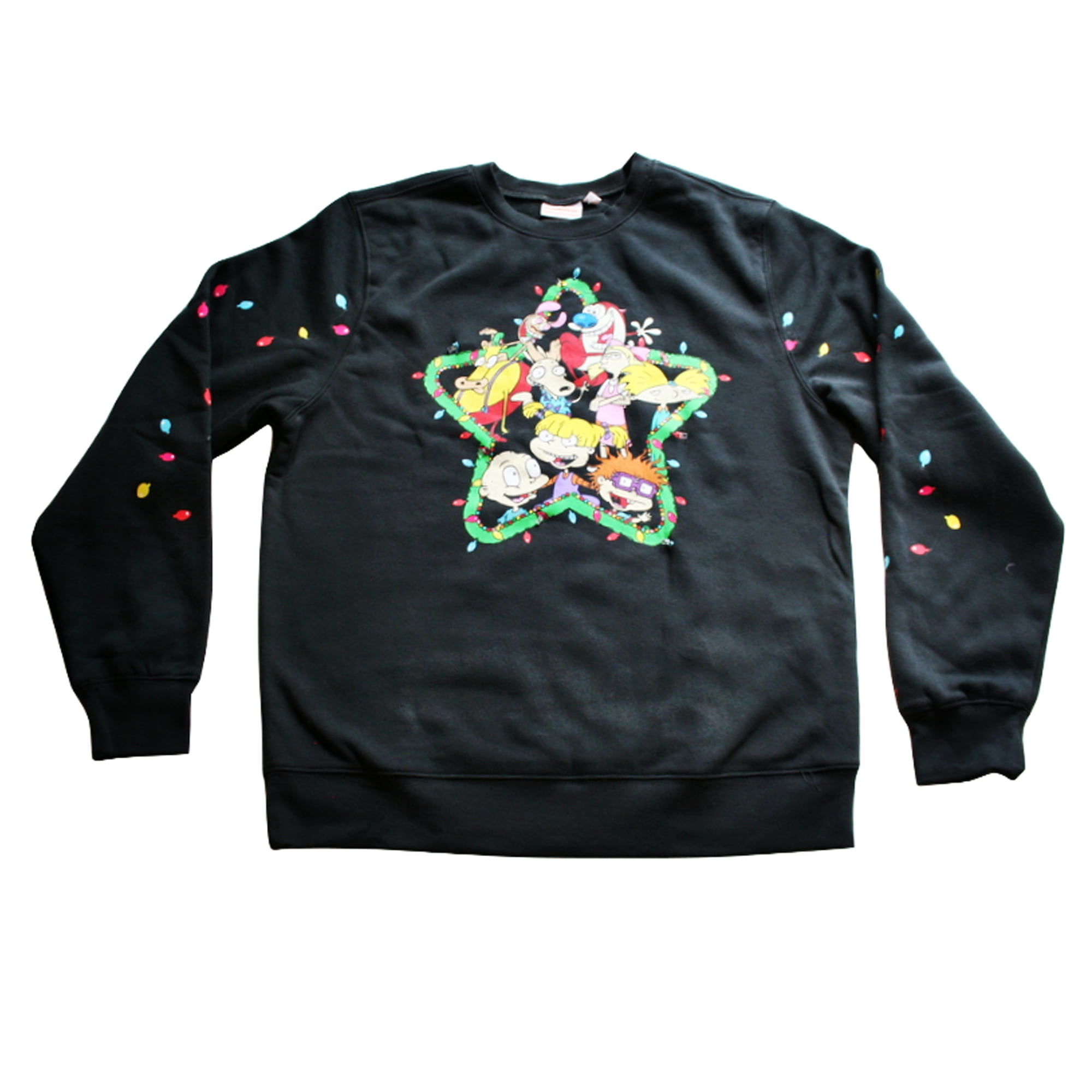 Nickelodeon Women's Light Up Christmas Crewneck Sweatshirt Ugly Sweater ...