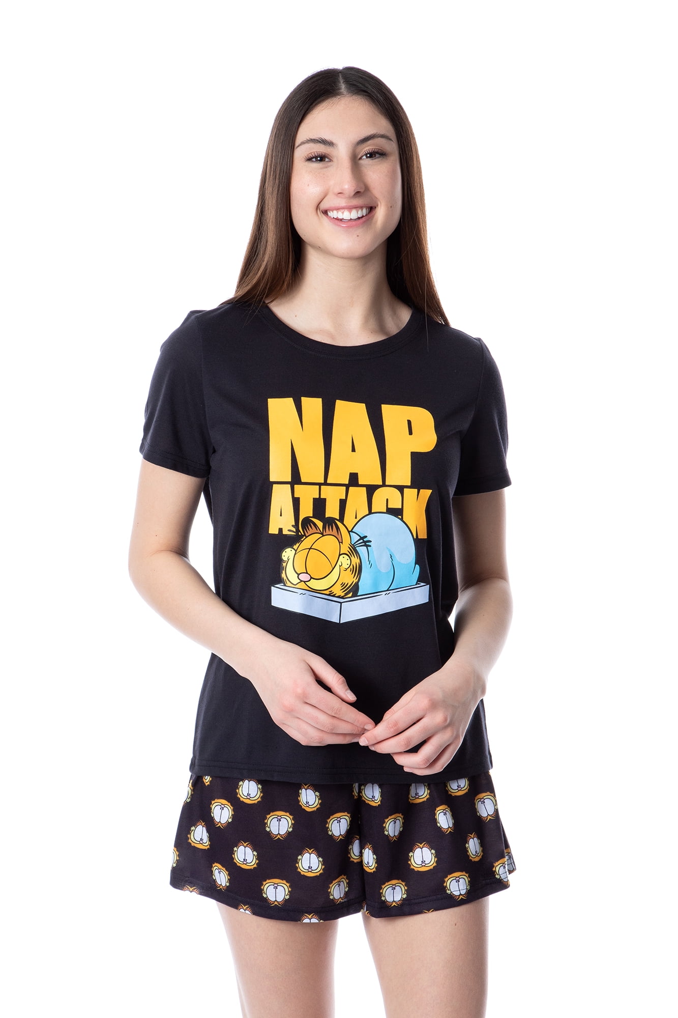 Nickelodeon Womens' Garfield Nap Attack 2 Piece Pajama Set with Short ...