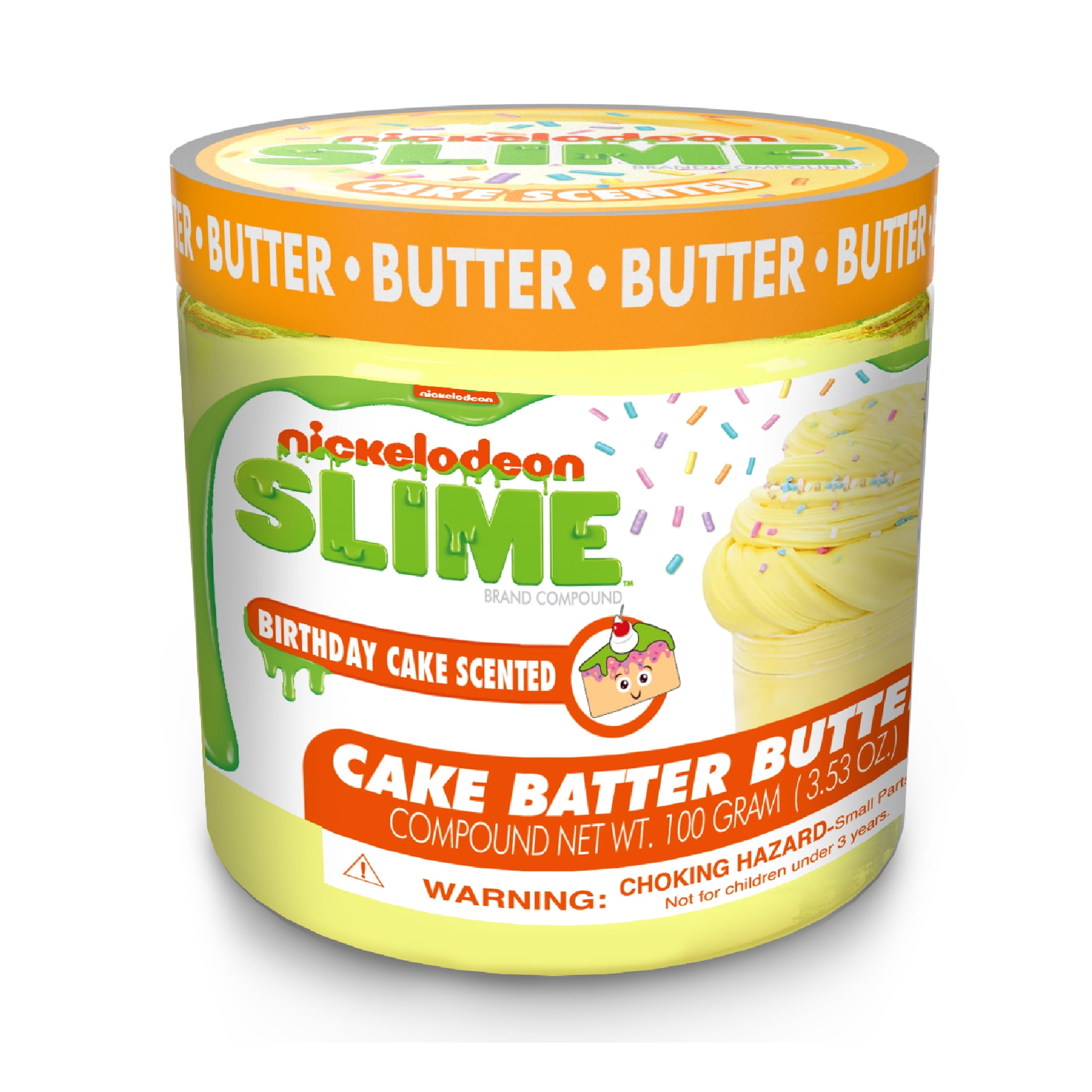 Nickelodeon Yellow Cake Batter Scented Slime, Colorful Sprinkles Cloud ...