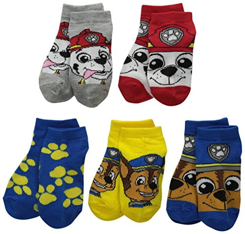 Nickelodeon boys Paw Patrol 5 Pack Shorty Casual Sock, Assorted Big ...