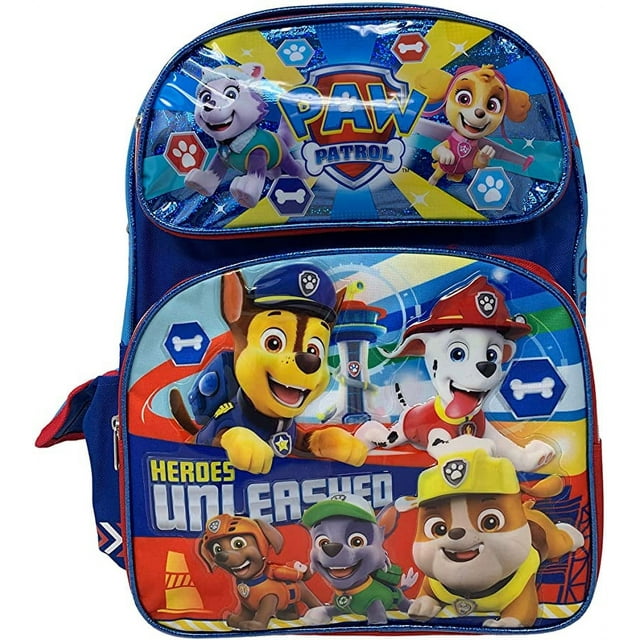 Nickelodeon Paw Patrol 16 Inch Boy's Backpack - Blue, Kids Bookbag ...