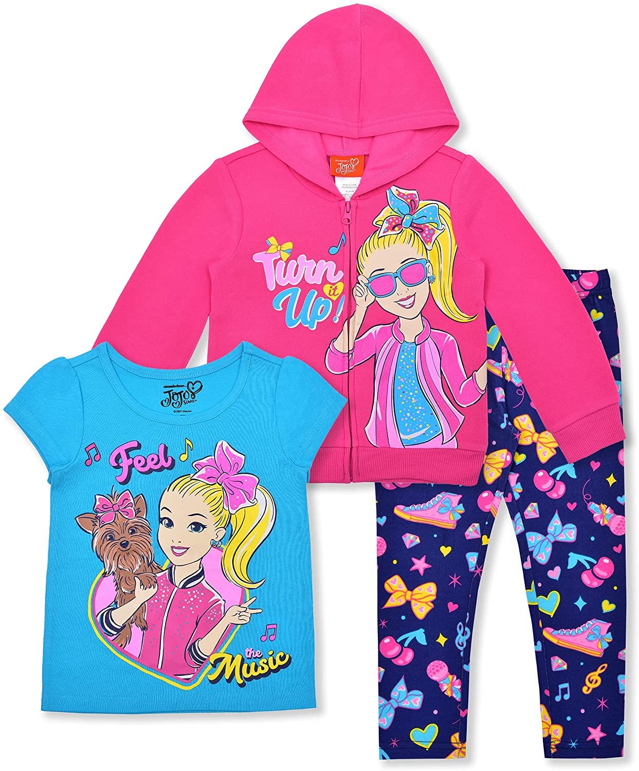 Nickelodeons Jojo Siwa 3 Pack Shirt, Jacket and Leggings Set for Kids ...