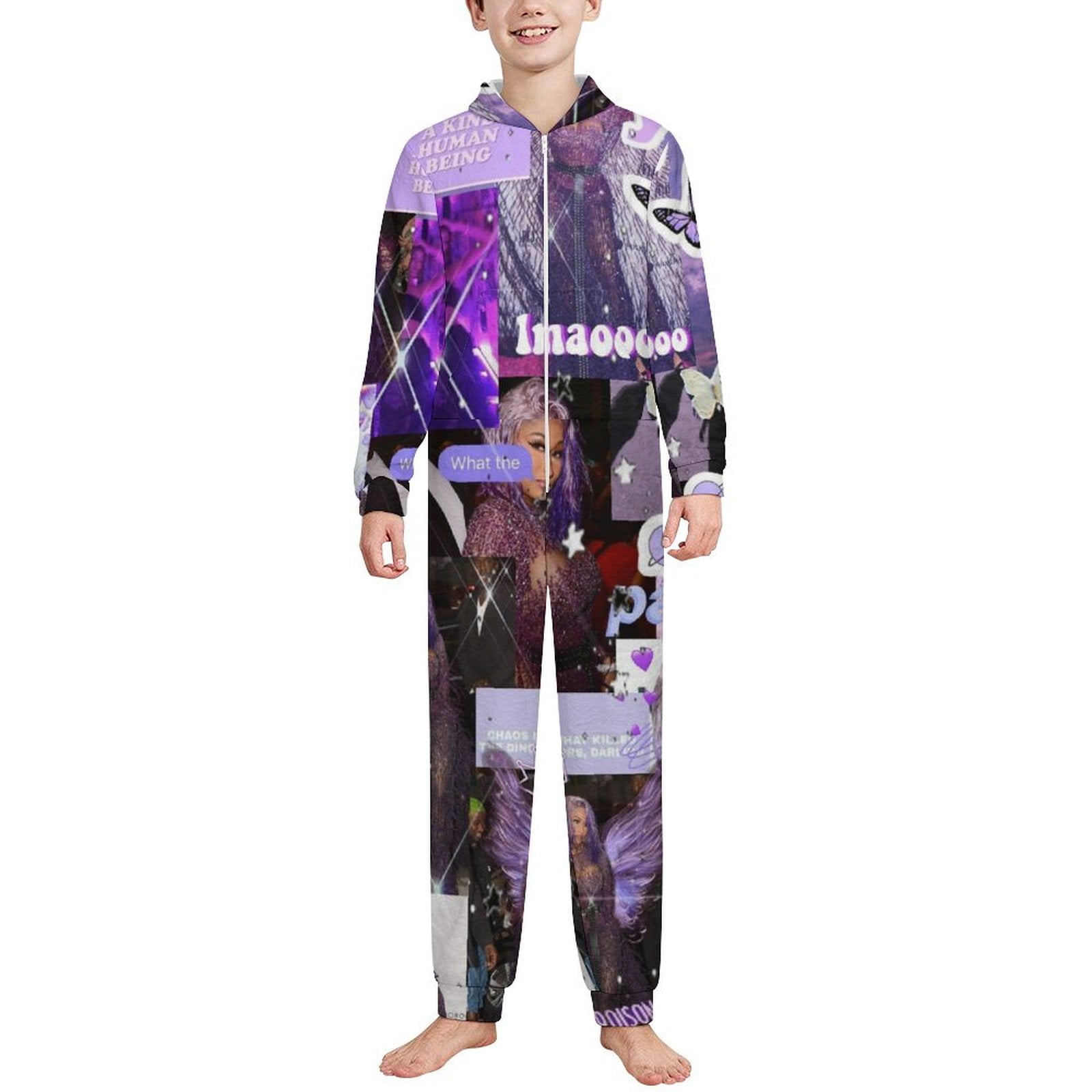 Nicki Minaj Kids Pajamas One Piece Hooded Union Suit Onesie PJs ...