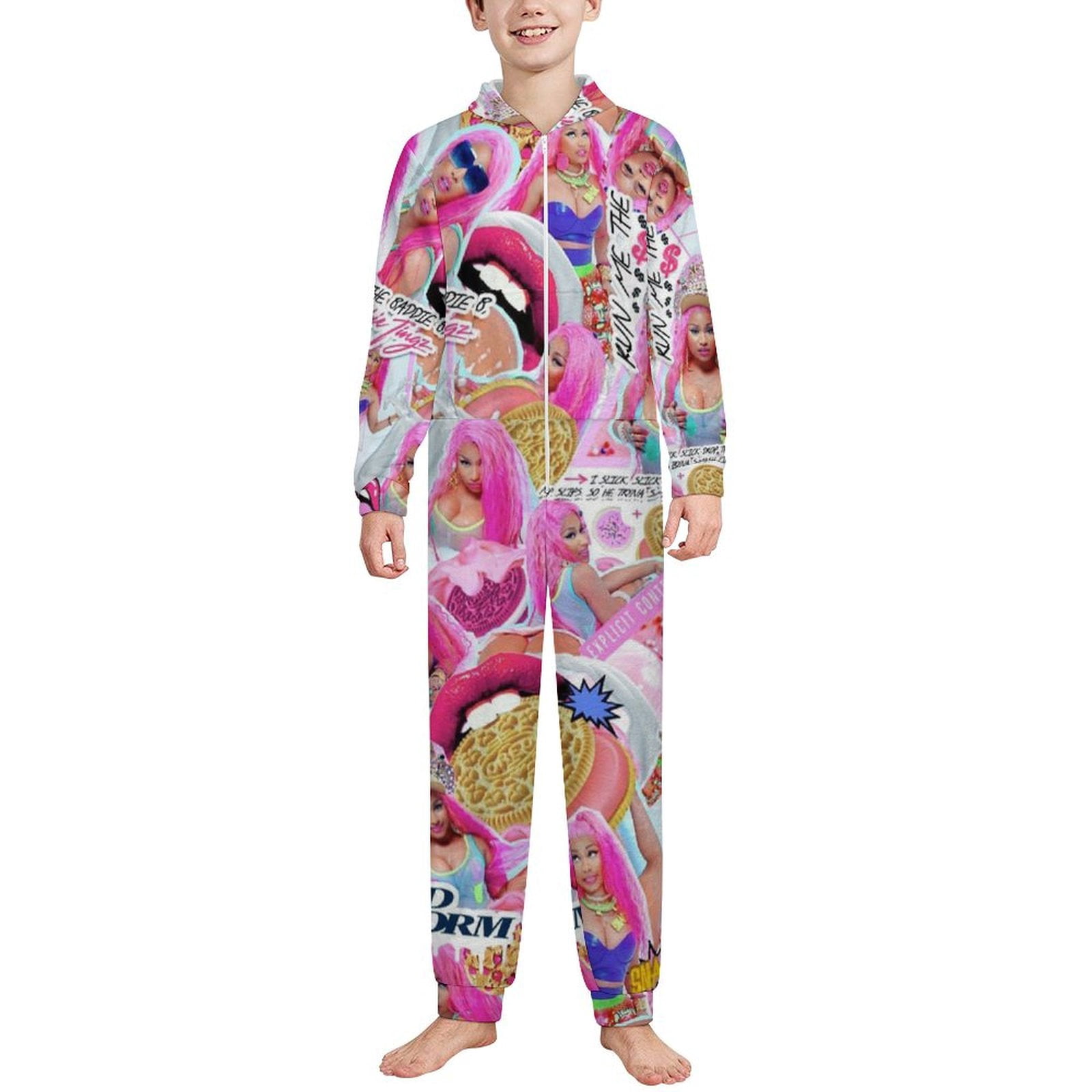 Nicki Minaj Kids Pajamas One Piece Hooded Union Suit Onesie PJs ...