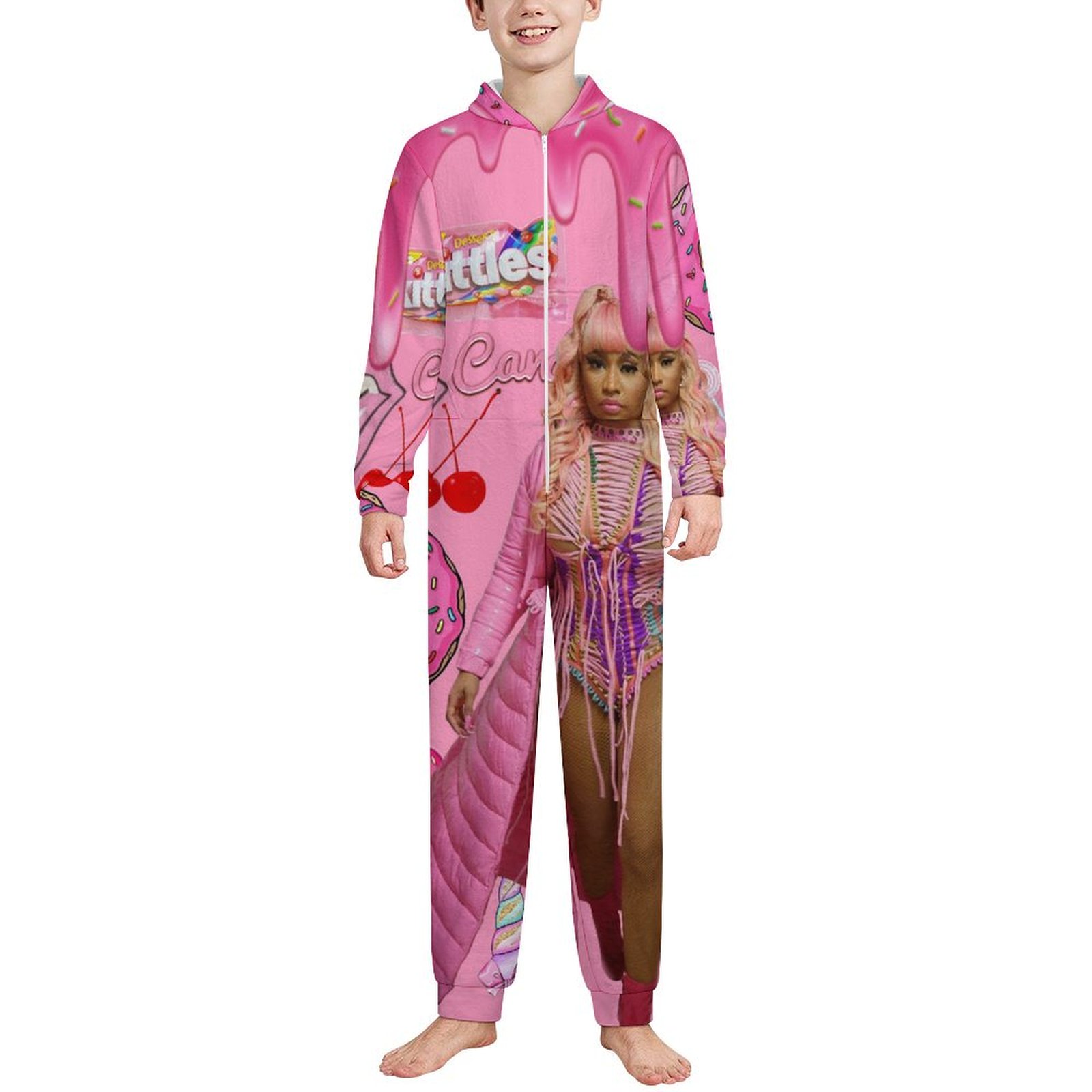 Nicki Minaj Kids Pajamas One Piece Hooded Union Suit Onesie PJs ...