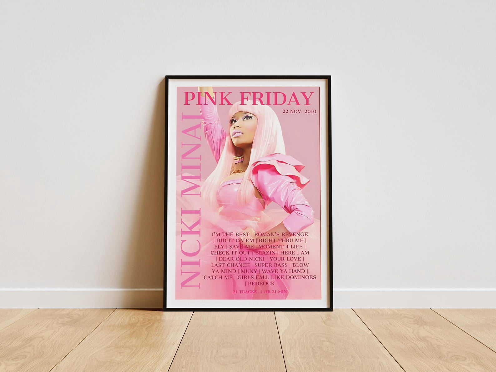 Nicki Pink Minaj Friday 2010 Album Inspired Pink Rap Wall Art Size ...