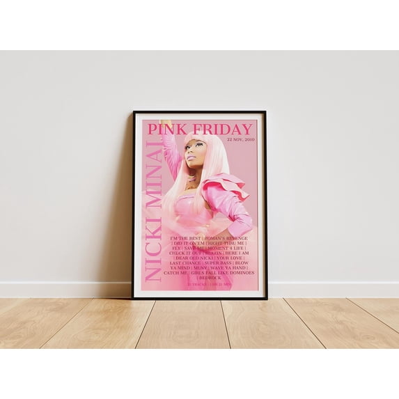 Nicki Pink Minaj Friday 2010 Album Inspired Pink Rap Wall Art Size ...