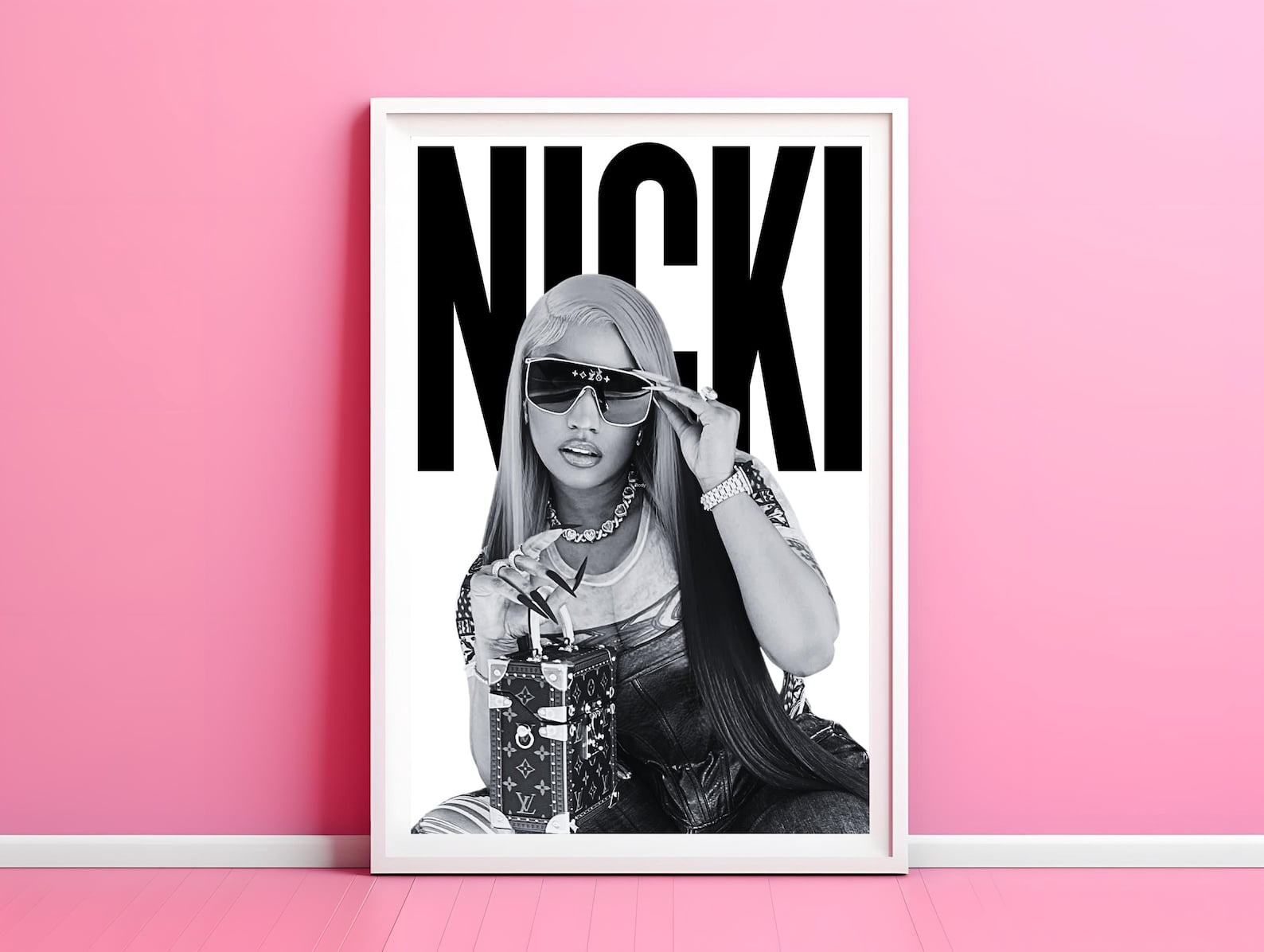 Nicki Poster Minaj High Fashion Monochrome Artist Wall Art Size 24x36 ...