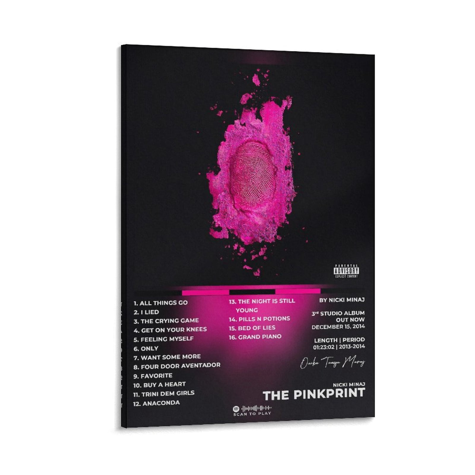 Nicki Poster Minaj The Pinkprint Music Album Cover Posters (4) Wall Art ...