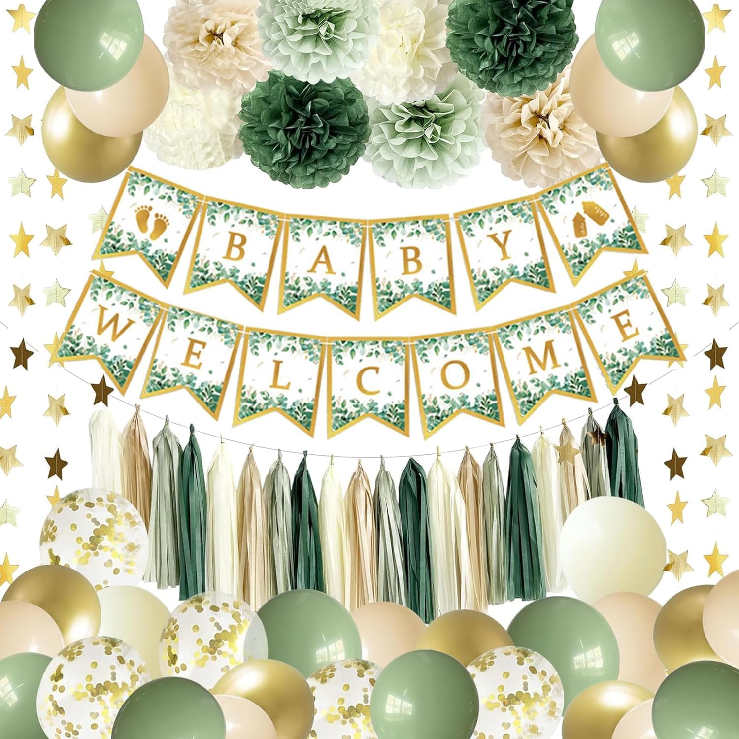 Nickify Sage Green Baby Decorations, KKS1 Neutral Baby Decor, Welcome ...