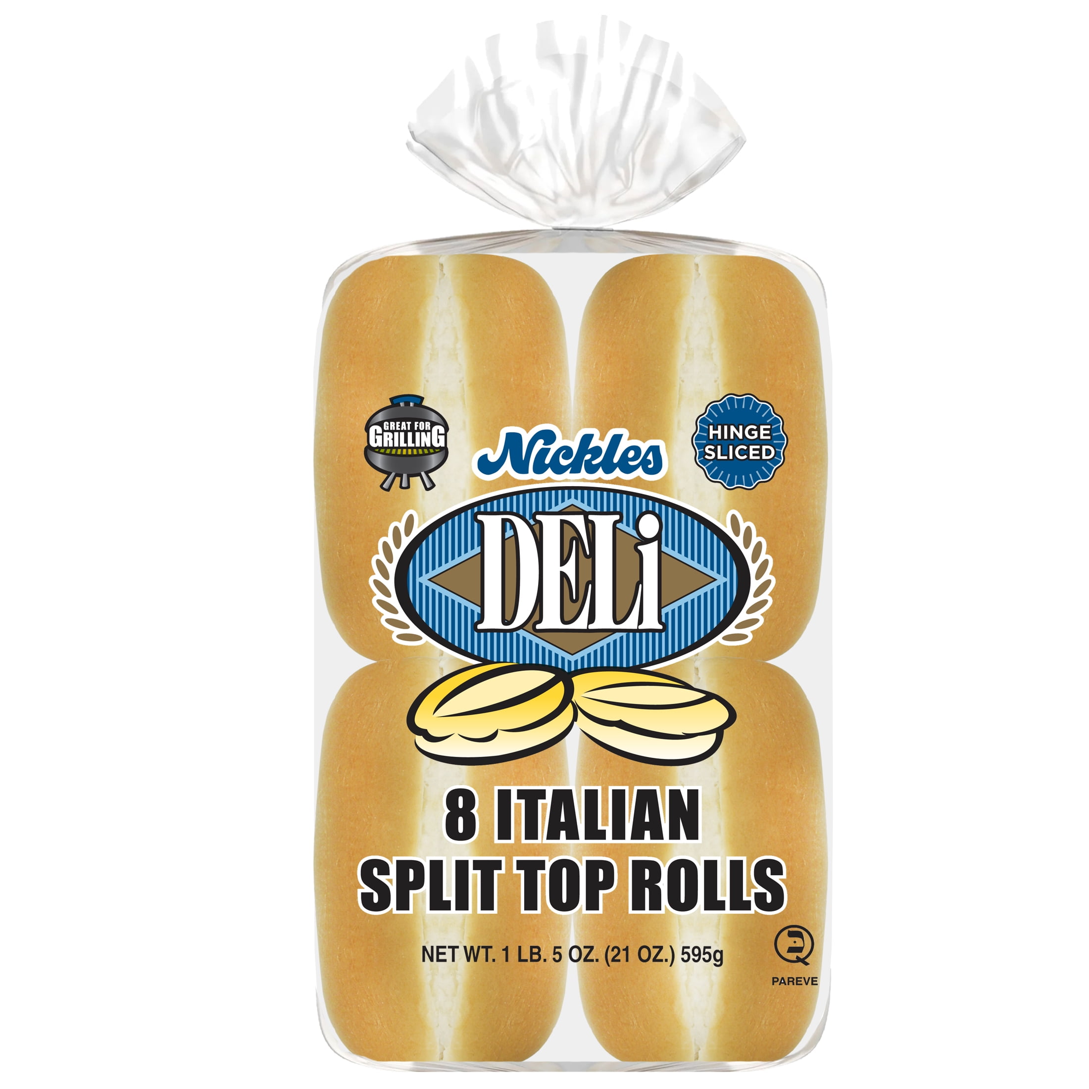 Nickles Bakery Deli Italian Split Top Rolls Hinge Sliced, 6-Inch, 8 ...