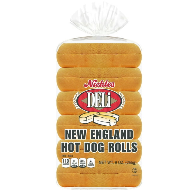 Nickles Bakery Deli Style New England Hot Dog Rolls, 6-Inch, 6 Count, 9 ...