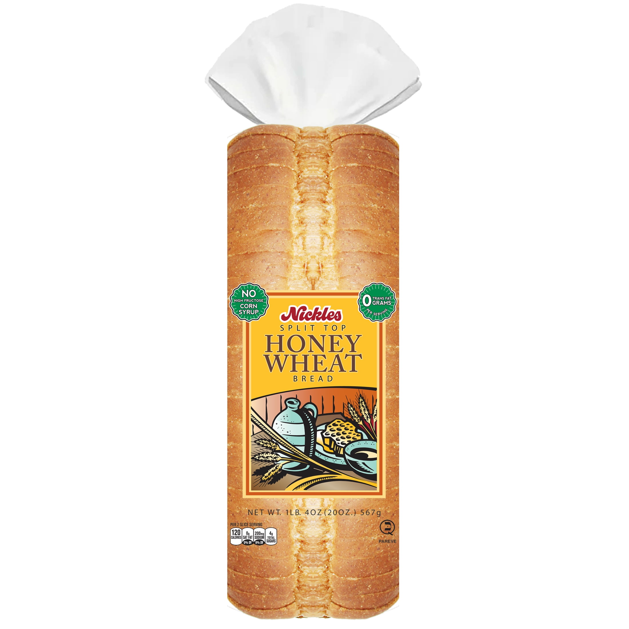 Nickles Bakery Split Top Honey Wheat Bread, 20-ounce Loaf. - Walmart.com