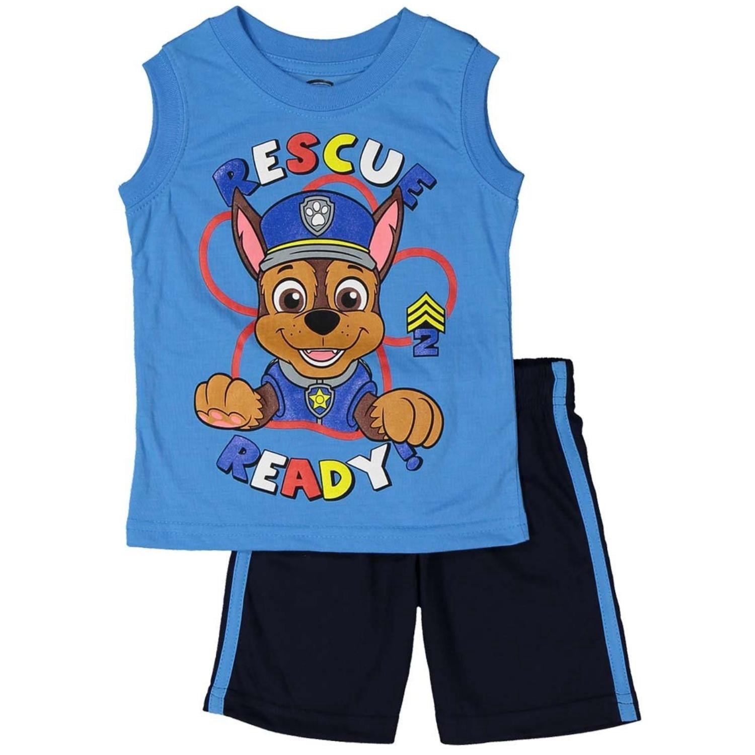 Nicklodeon Paw Patrol Boy's Blue Rescue Ready 2pc Short Set 12M ...