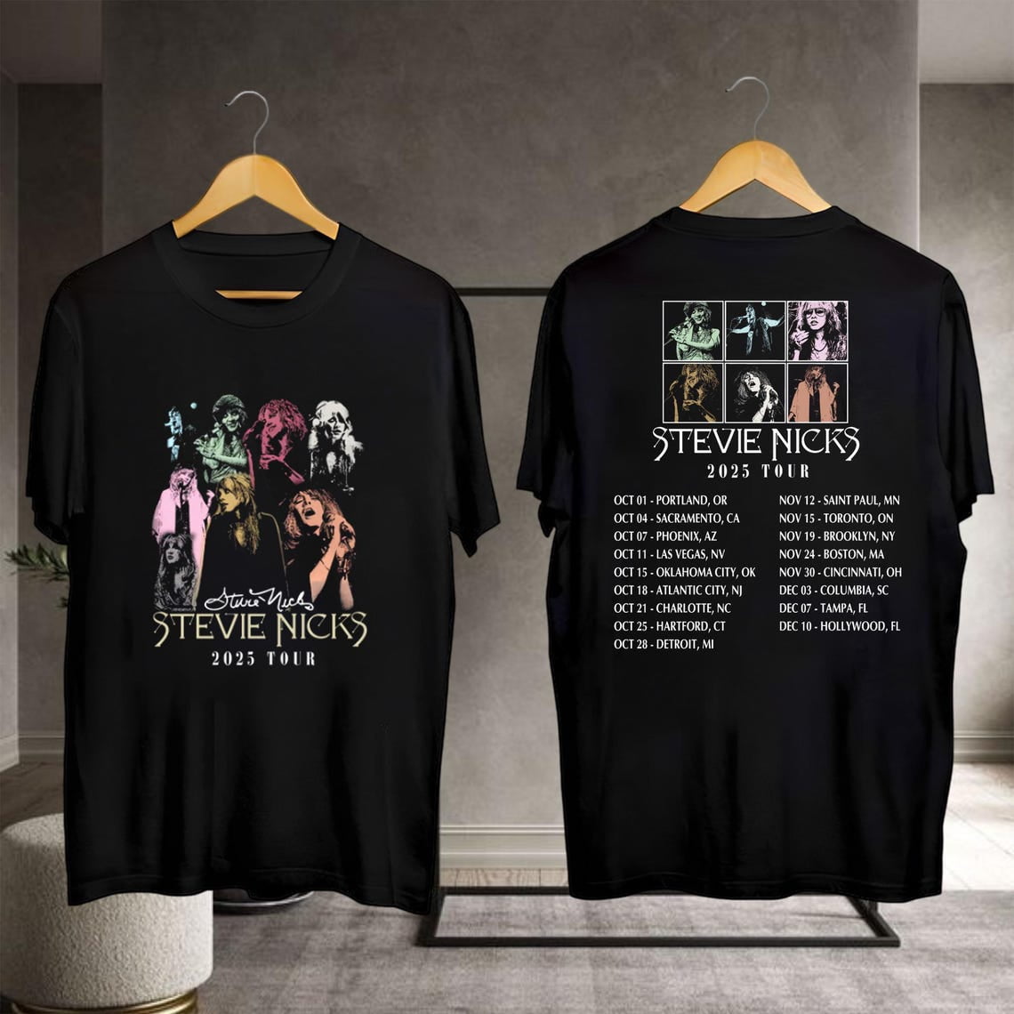 Nicks Graphic Shirt, 2025 Live In Concert Stevie Nicks T-Shirt,Black ...