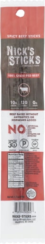 Nicks Sticks Snack Beef Sticks Spicy Grass Fed 1.7 Ounces Pack Of 25 ...