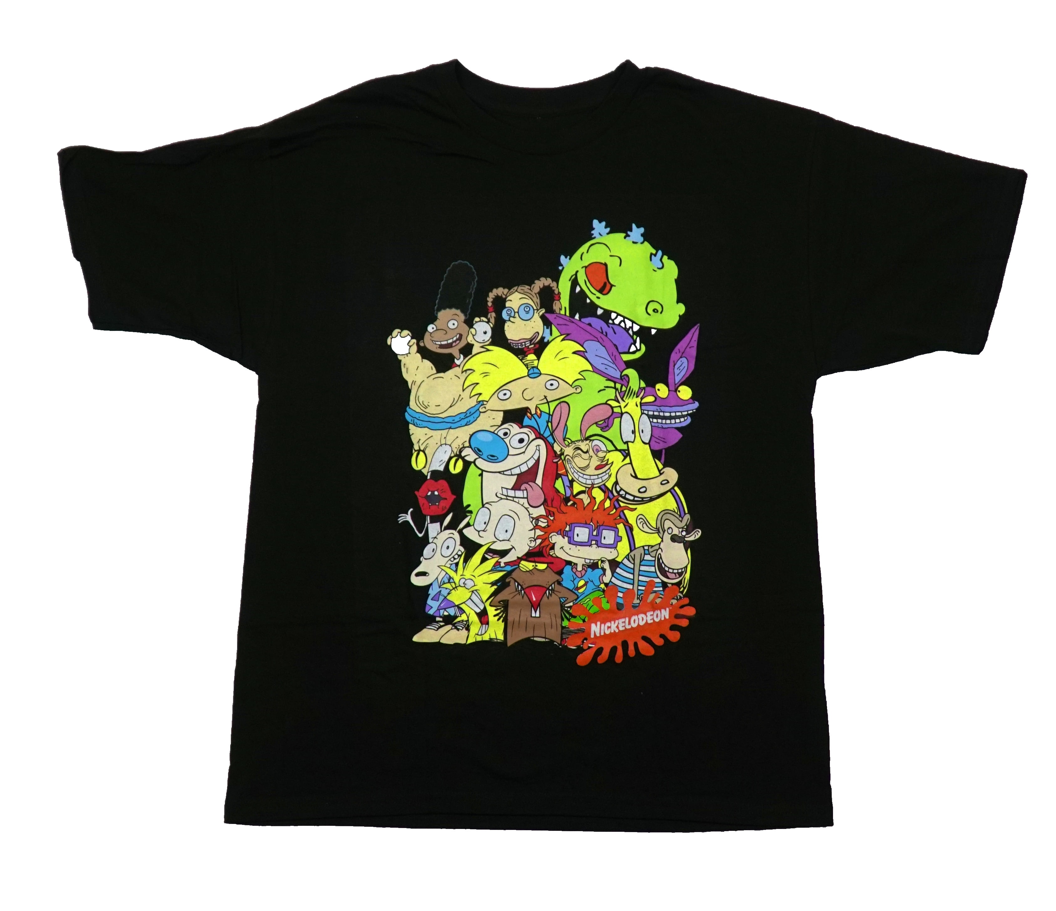 Nicktoons Mens T-Shirt -Collage of Characters Above Nickelodeon (Medium) - Walmart.com