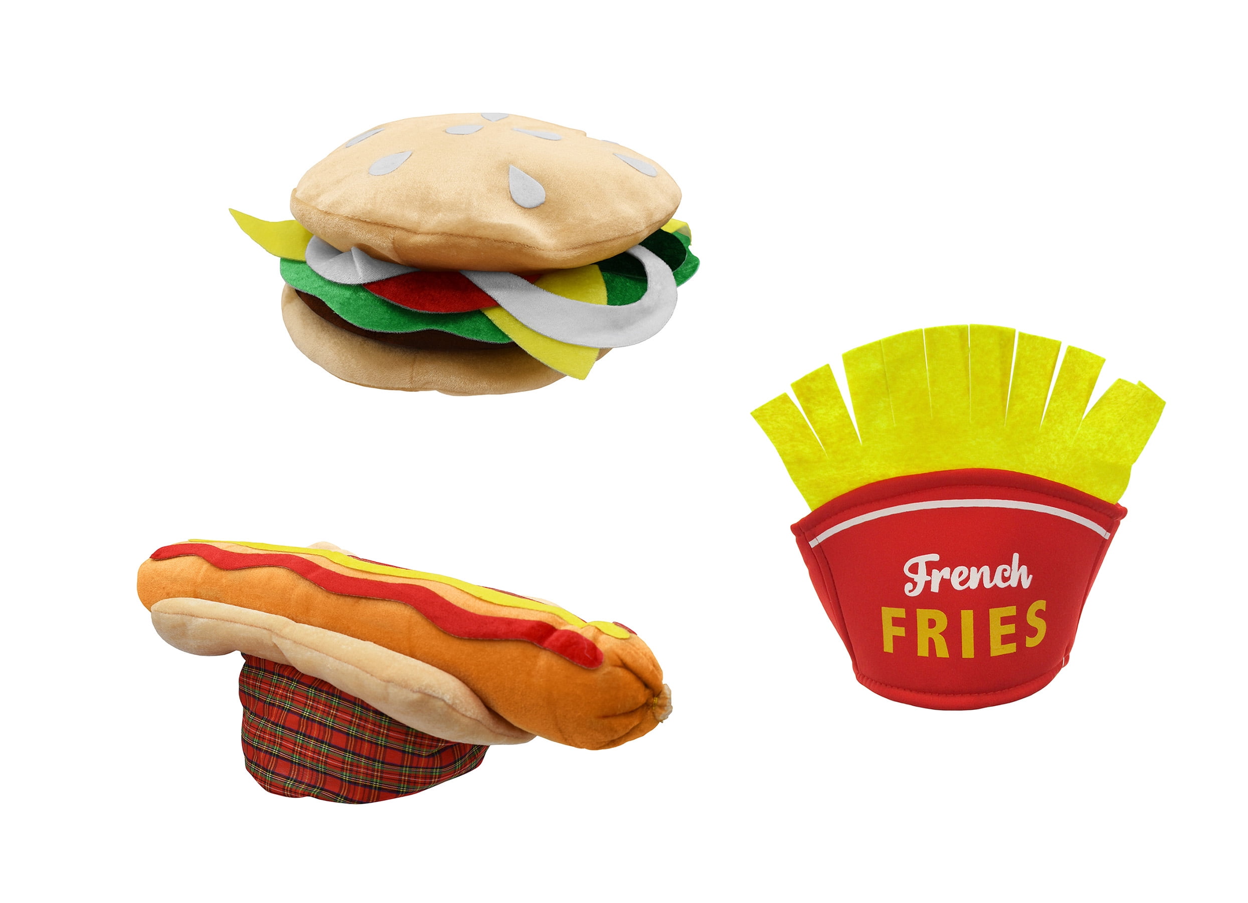 Nicky Bigs Novelties 3pc Oversized Hotdog Hamburger and Fries Hat Set ...