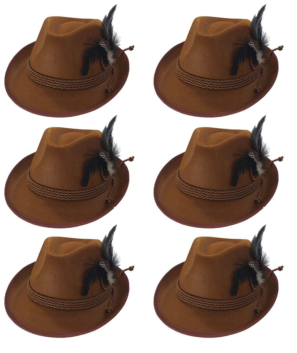 Nicky Bigs Novelties 6 Pack Oktoberfest German Alpine Tyrolean Hat, One ...