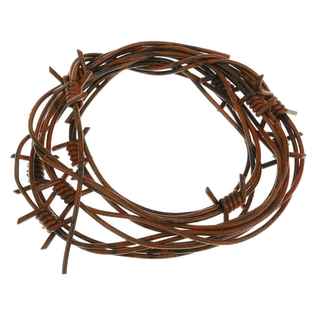 Nicky Bigs Novelties 8 Foot Fake Rusted Barbed Wire Decoration, Brown ...