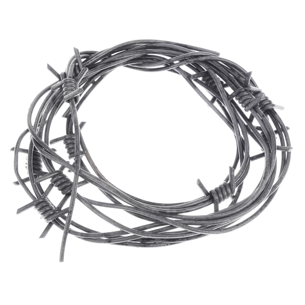Nicky Bigs Novelties 8 Foot Fake Rusted Barbed Wire Decoration (Silver ...