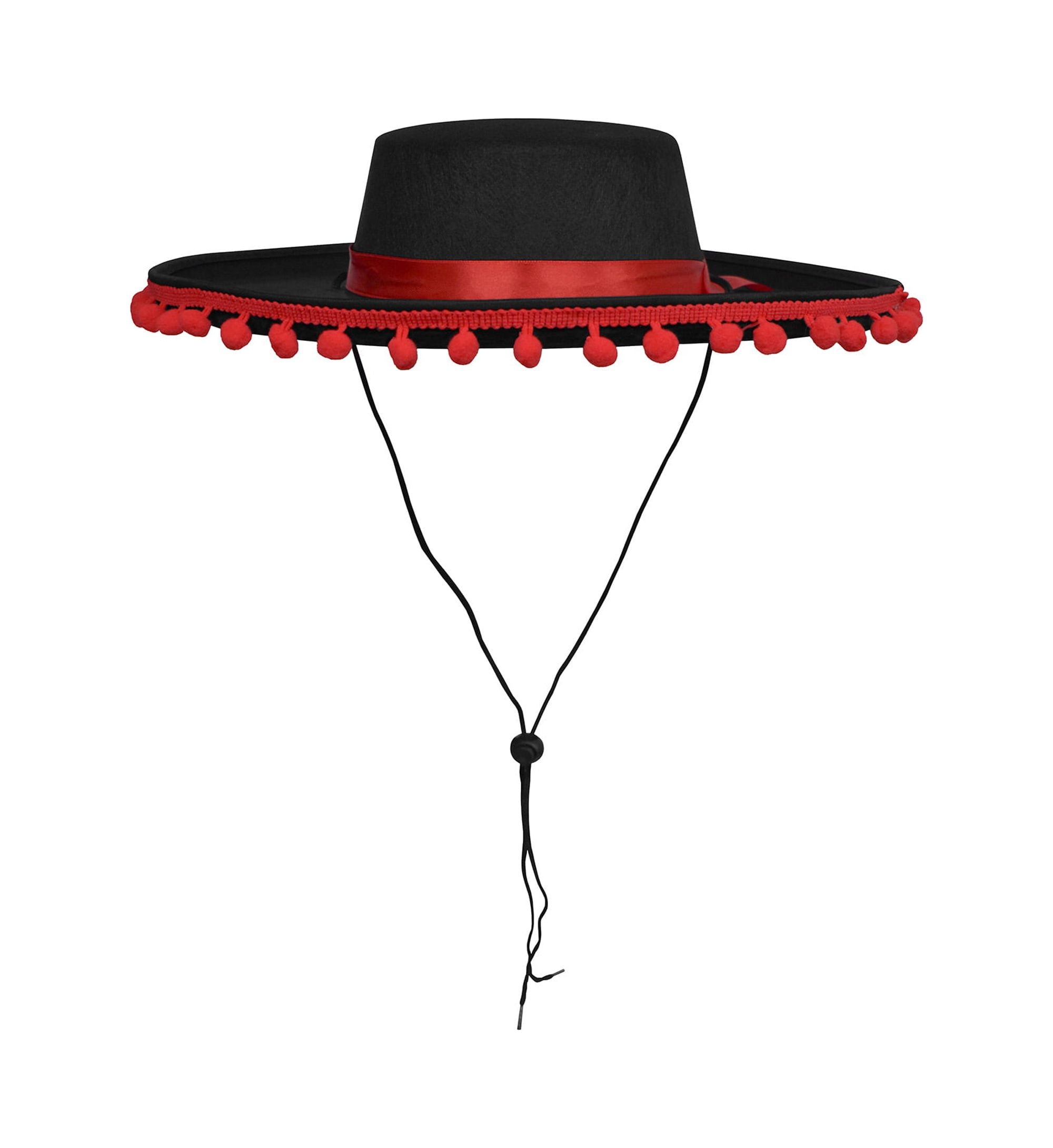 Nicky Bigs Novelties Adult Cosplay Matador Hat Red Poms Bullfighter ...