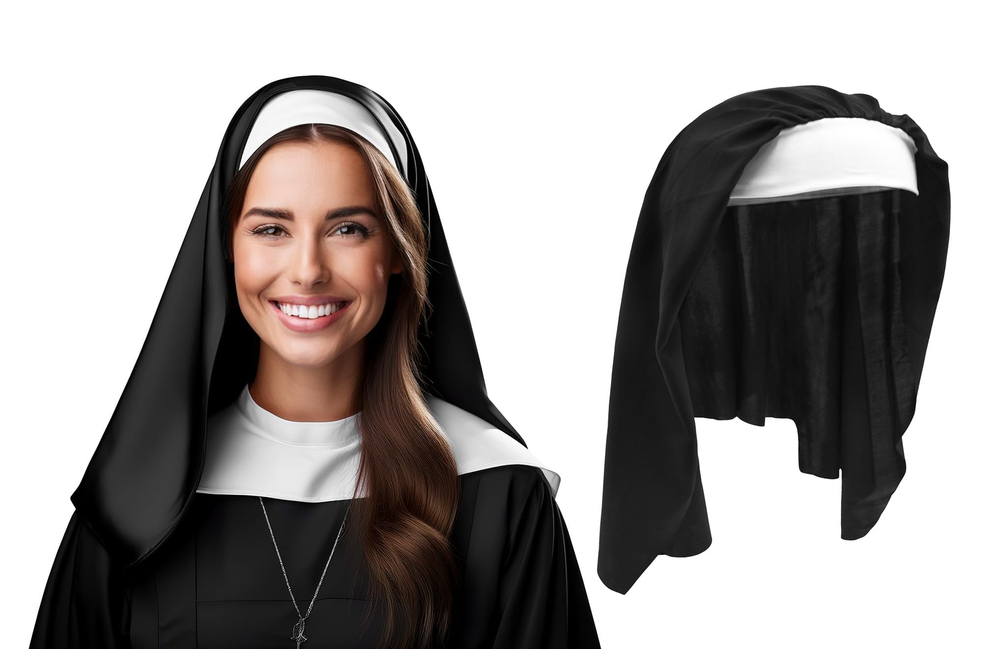 Nicky Bigs Novelties Adult Cosplay Nun Headpiece Hat Habit Headband ...