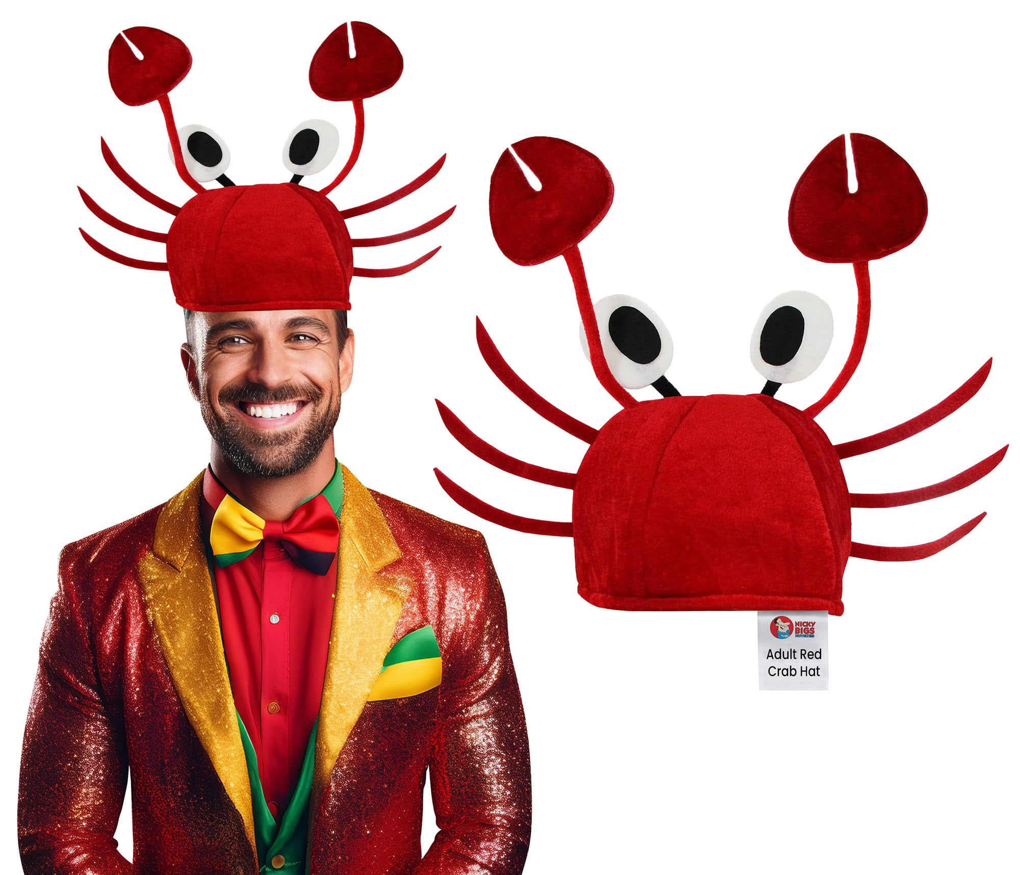 Nicky Bigs Novelties Adult Crab Hat Sea Lobster Animal Ocean Creature ...