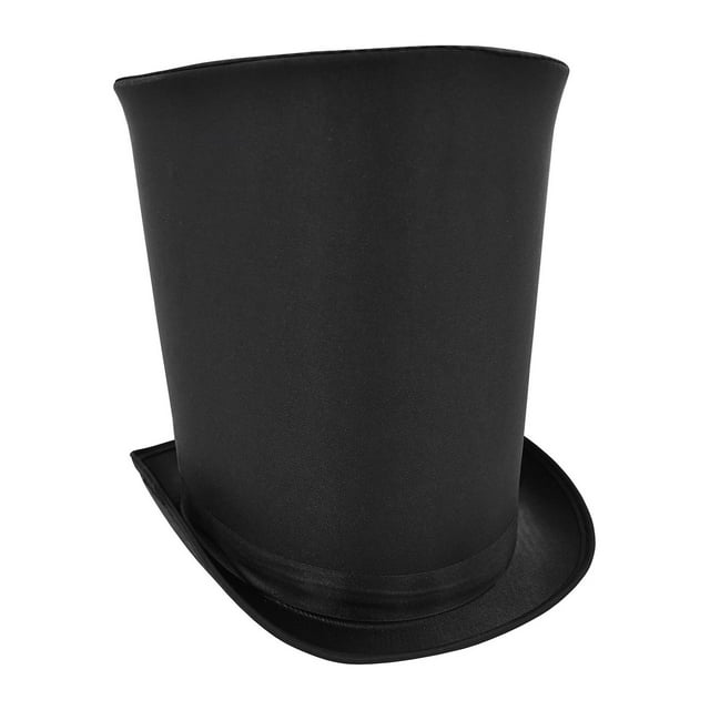 Nicky Bigs Novelties Extra Tall Satin Black Top Hat - Ringmaster ...